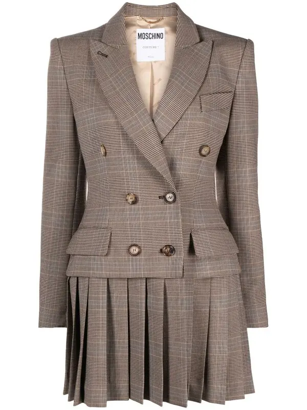 Moschino Pleat-detail Double-breasted Blazer