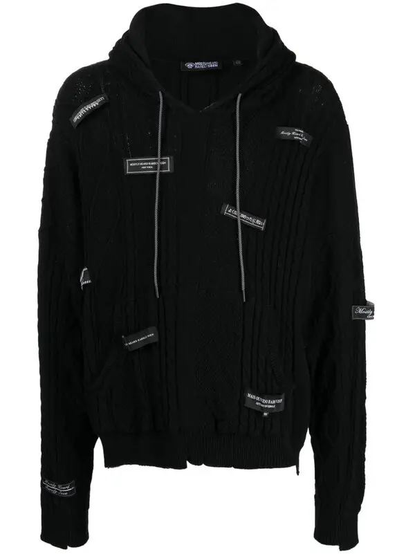 MOSTLY HEARD RARELY SEEN Logo-patches Knitted Hoodie