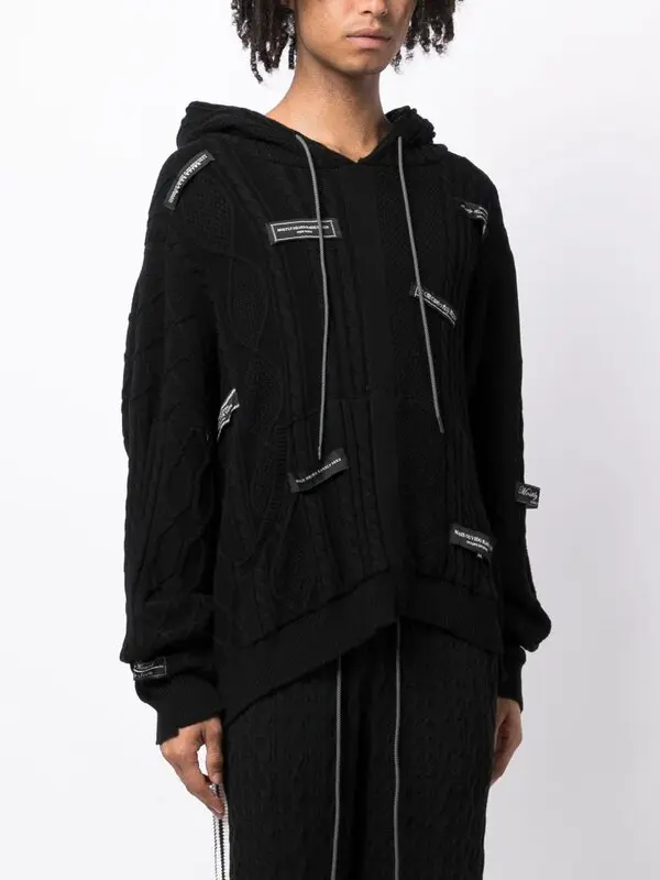 MOSTLY HEARD RARELY SEEN Logo-patches Knitted Hoodie