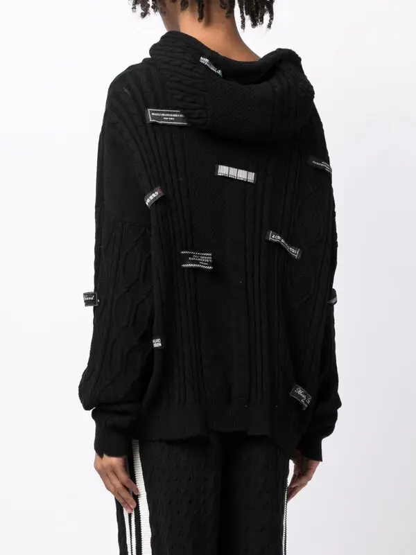 MOSTLY HEARD RARELY SEEN Logo-patches Knitted Hoodie