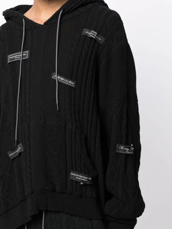 MOSTLY HEARD RARELY SEEN Logo-patches Knitted Hoodie