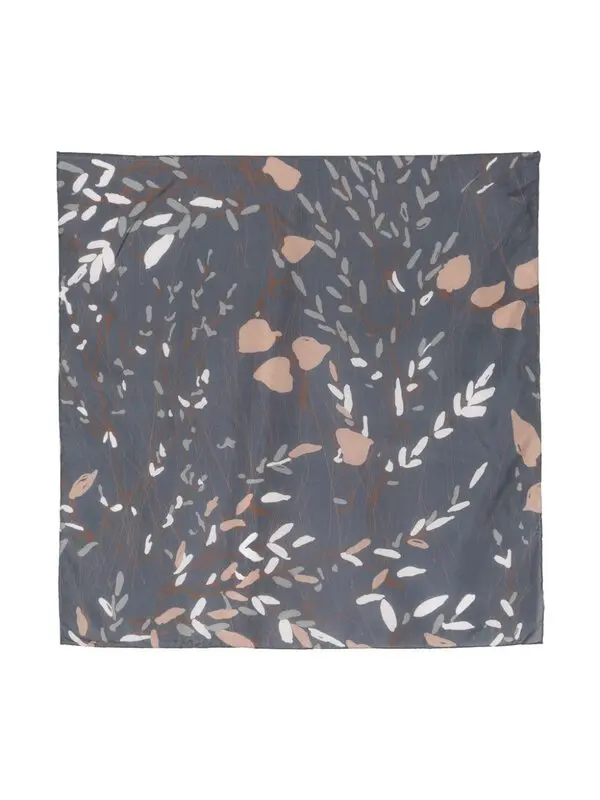 Brunello Cucinelli Ramage-print Silk Scarf - Blue