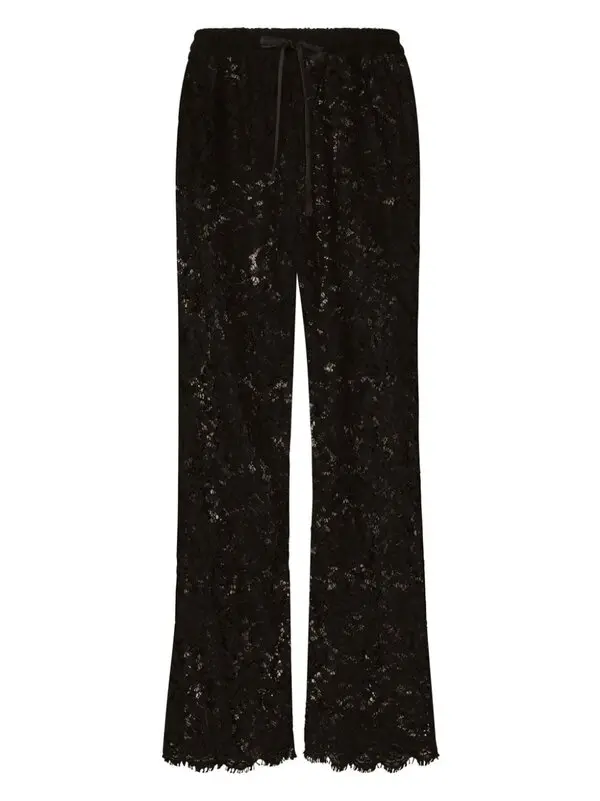 Dolce & Gabbana Lace-panel Trousers - Black
