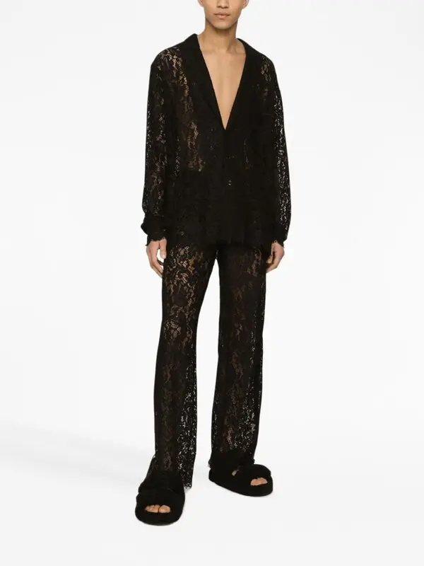 Dolce & Gabbana Lace-panel Trousers - Black