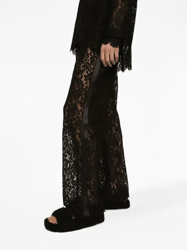 Dolce & Gabbana Lace-panel Trousers - Black