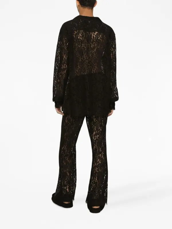 Dolce & Gabbana Lace-panel Trousers - Black