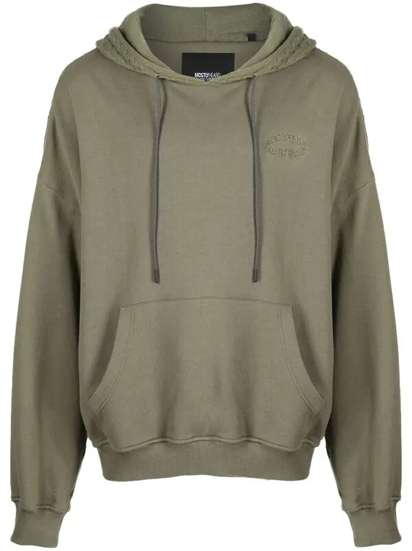MOSTLY HEARD RARELY SEEN Logo-embroidered Panelled Hoodie - Green