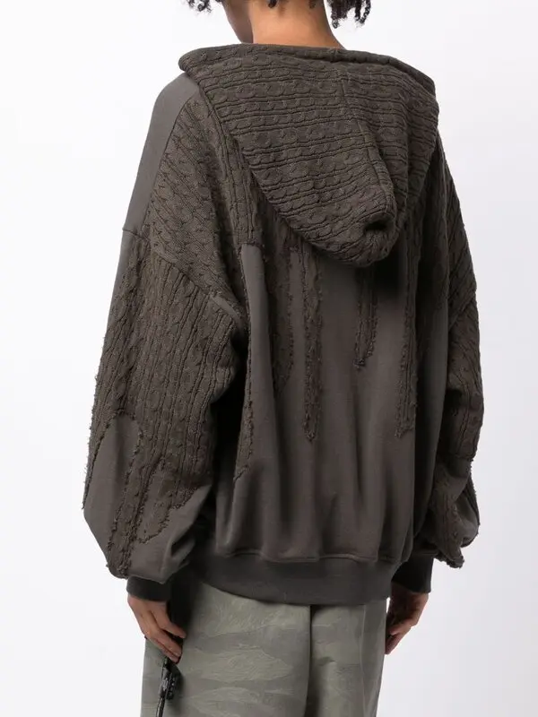 MOSTLY HEARD RARELY SEEN Cable-knit Cotton Hoodie