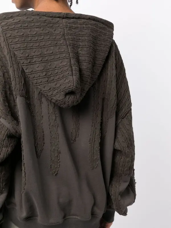 MOSTLY HEARD RARELY SEEN Cable-knit Cotton Hoodie