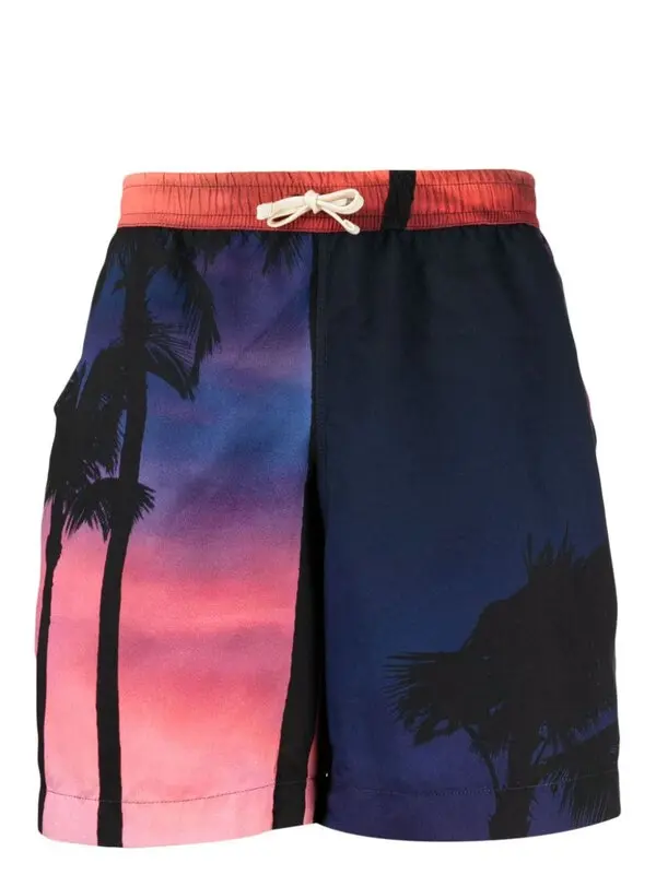 BLUE SKY INN Palm Tree Print Shorts - Blue