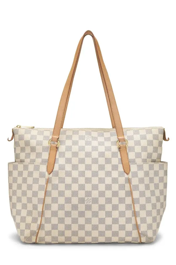 LOUIS VUITTON Damier Azur Totally Tote - White