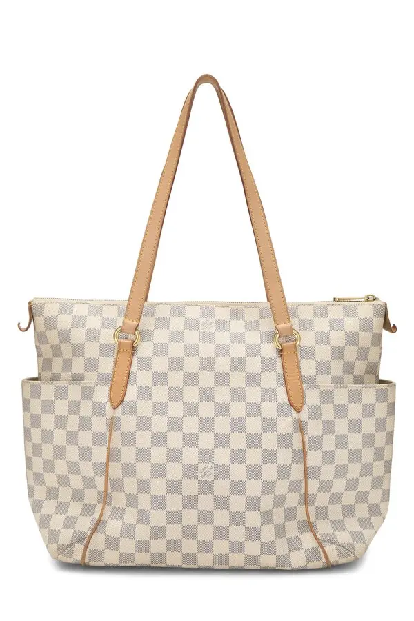 LOUIS VUITTON Damier Azur Totally Tote - White
