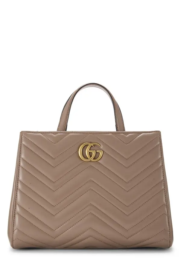 Gucci Leather Gg Marmont Top Handle Bag - Pink