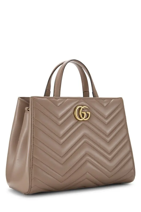 Gucci Leather Gg Marmont Top Handle Bag