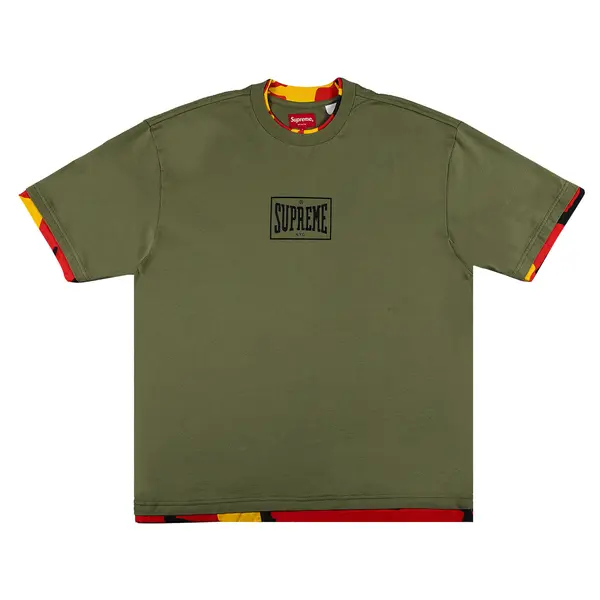 Supreme Layered Short-sleeve Top 'light Olive - Green