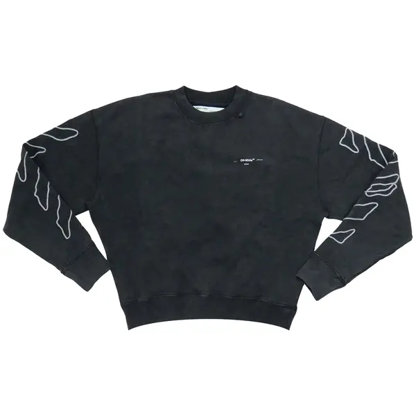 Off-White Abstract Arrows Over Crewneck / White