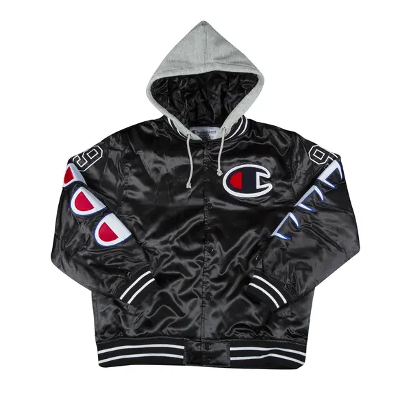 Supreme X Champion Hooded Varsity Jacket - Black | Editorialist