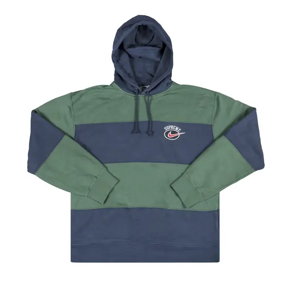 Supreme X Nike Stripe Hooded Sweatshirt - Blue