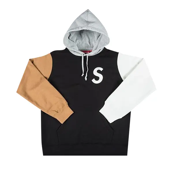 Supreme Logo Colorblocked Hooded Sweatshirt - Black