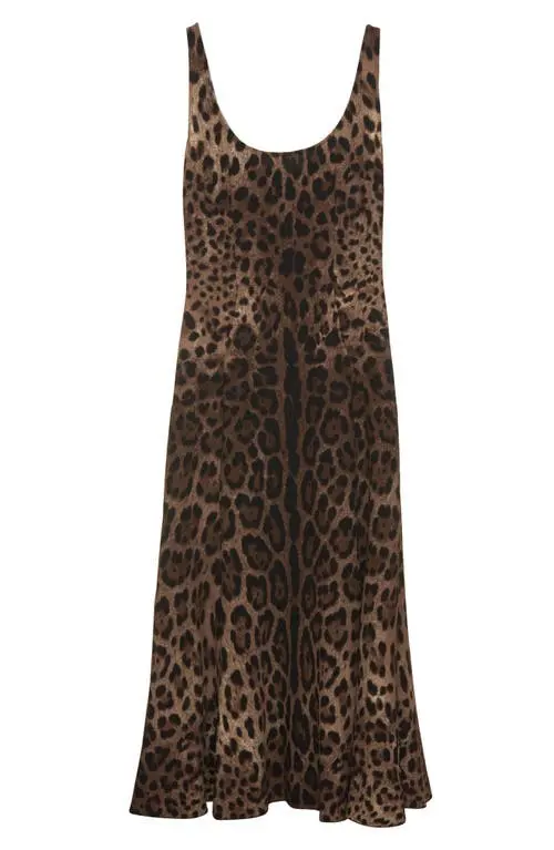 Dolce & Gabbana Leopard-print Cady Calf-length Dress - Animal Print