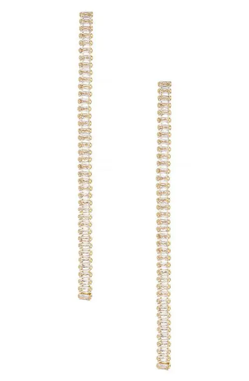 Ettika Baguette Cubic Zirconia Drop Earrings - Gold