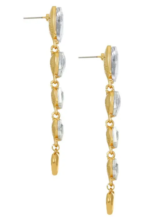 Ettika Crystal Heart Drop Earrings