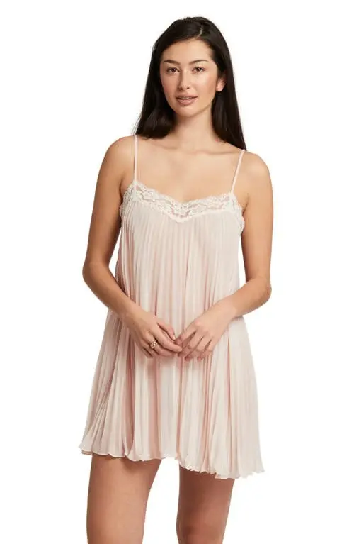 Rya Collection Lace Trim Pleat Chiffon Chemise