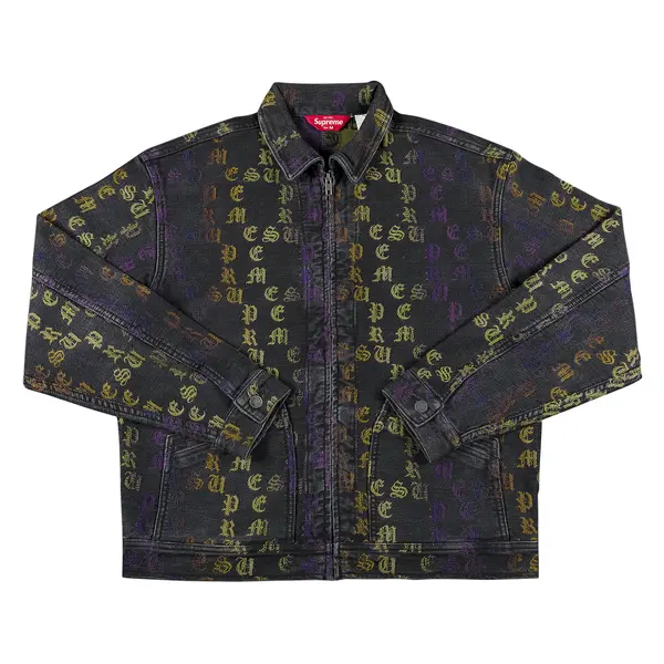 Supreme Gradient Jacquard Denim Work Jacket - Black
