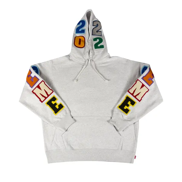 Supreme Team Chenille Hooded Sweatshirt - Grey