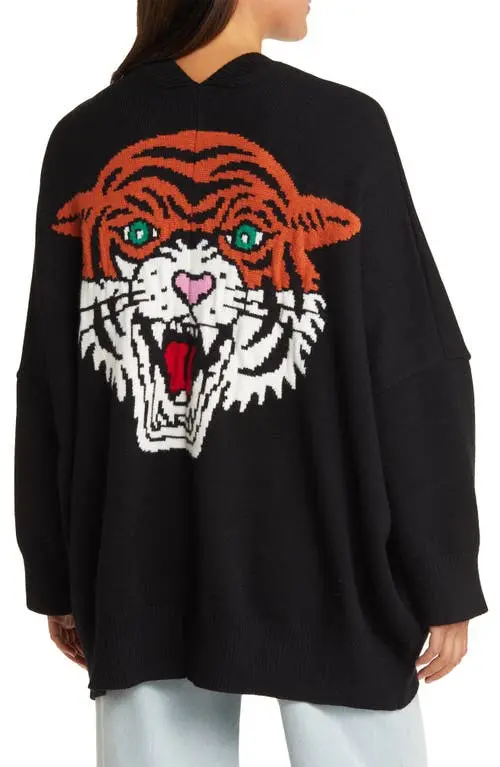 DRESSED IN LALA Tiger Oversize Cardigan
