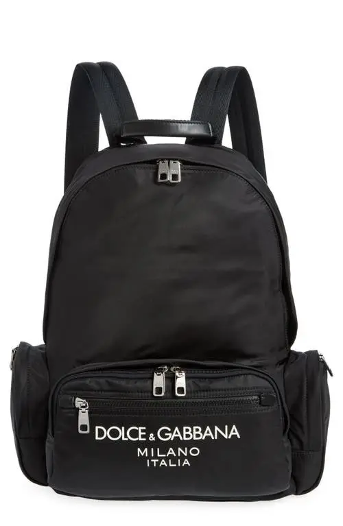 Dolce & Gabbana Logo Backpack - Black/blac