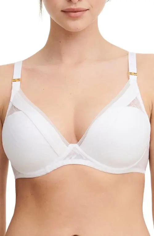 Chantelle Graphic Allure Underwire Plunge T-shirt Bra - White