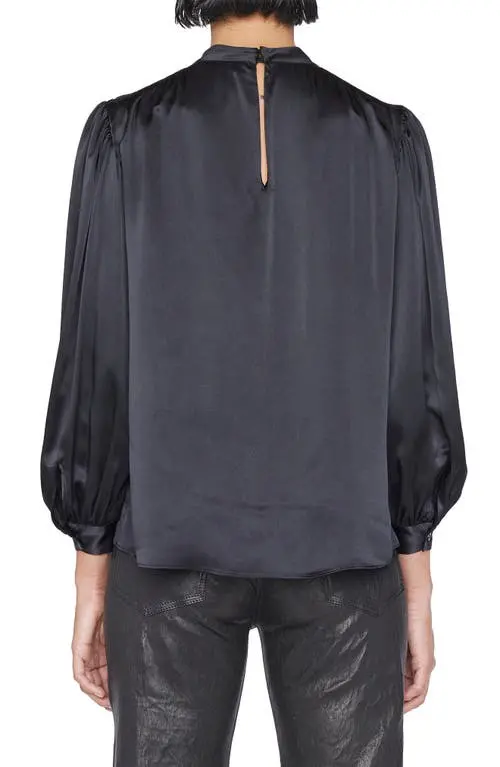 FRAME Mock Neck Silk Blouse
