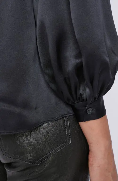 FRAME Mock Neck Silk Blouse