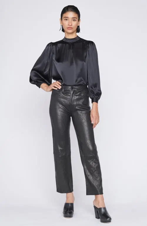 FRAME Mock Neck Silk Blouse