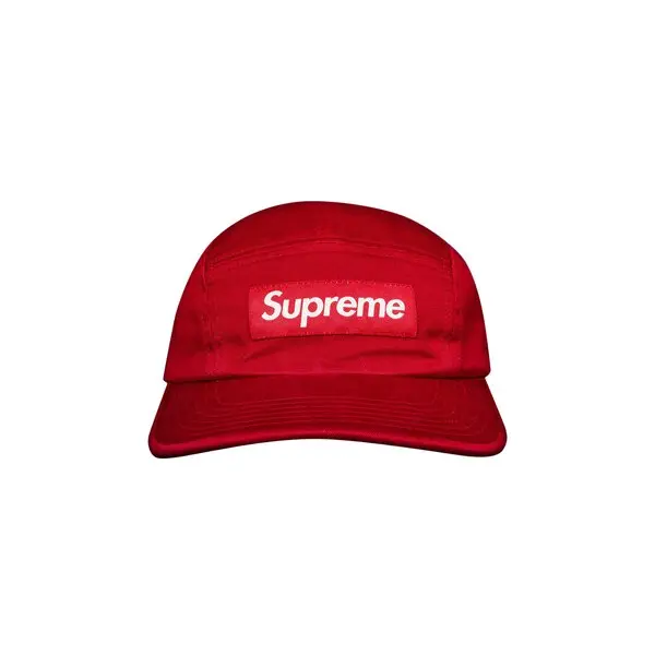 Supreme Washed Chino Twill Camp Cap - Red
