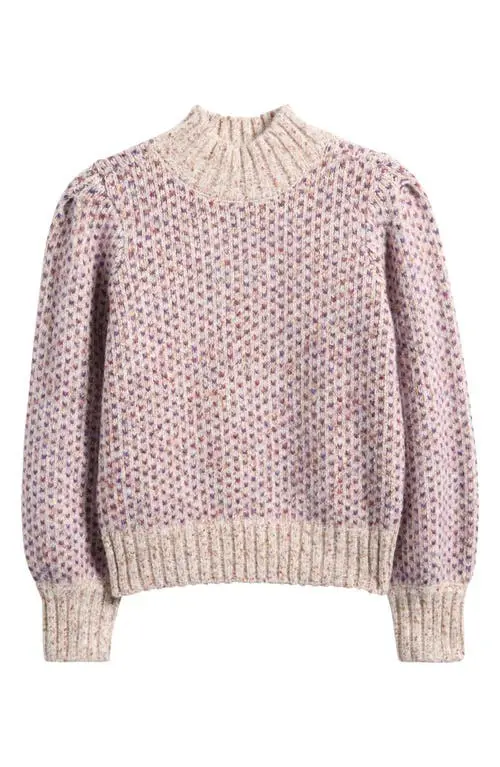 CECE DUPRAZ Jacquard Blouson Sleeve Sweater