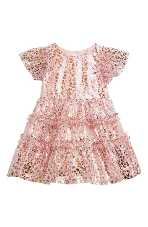 PIPPA & JULIE Leopard Foil Print Ruffle Tiered Dress