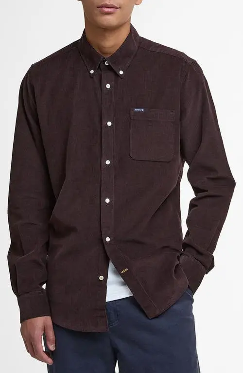 Barbour Ramsey Tailored Fit Corduroy Button-down Shirt - Dark Oak