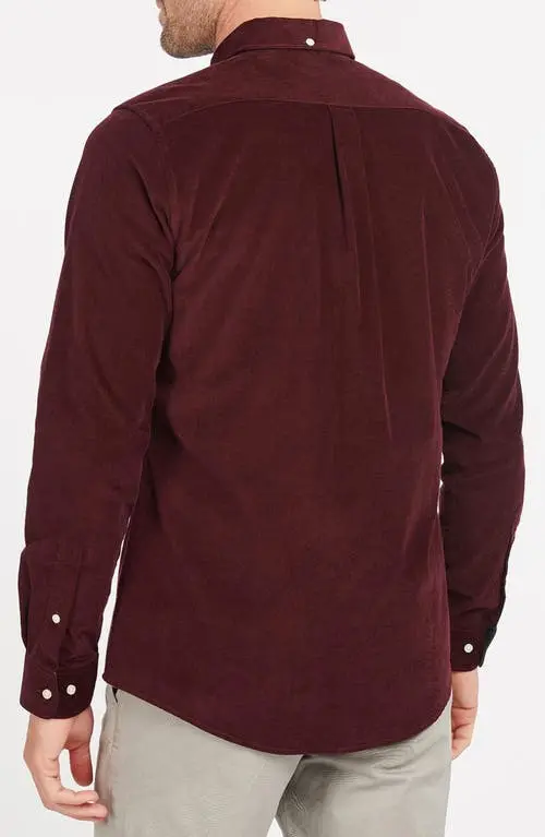 Barbour Ramsey Tailored Fit Corduroy Button-down Shirt - Winter Red