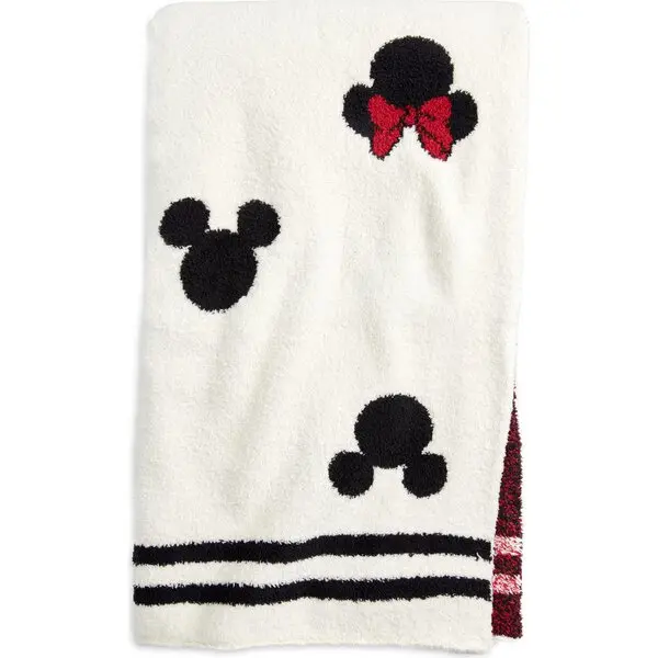 Barefoot Dreams Disney X ® Cozychic™ Classic Mickey & Minnie Logo Throw Blanket - Cream