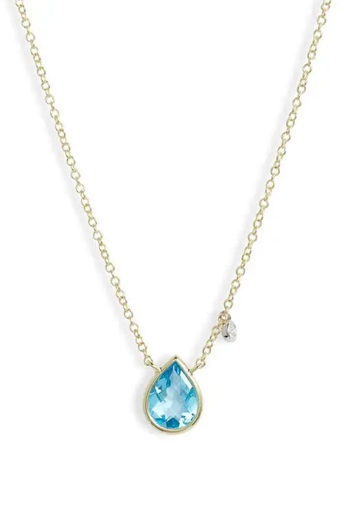 Meira T Blue Topaz And Diamond Pendant Necklace - Yellow