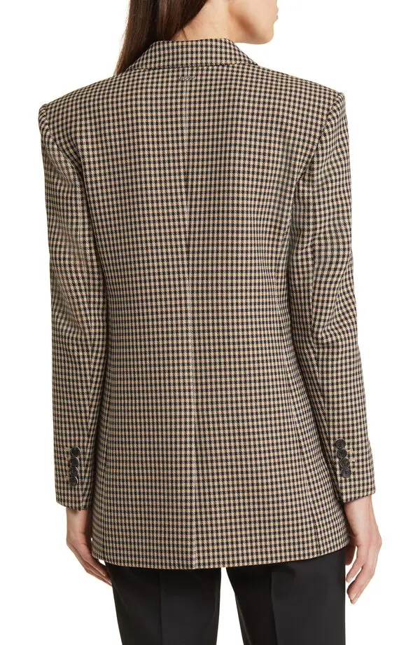 BOSS Jekira Houndstooth Double Breasted Blazer