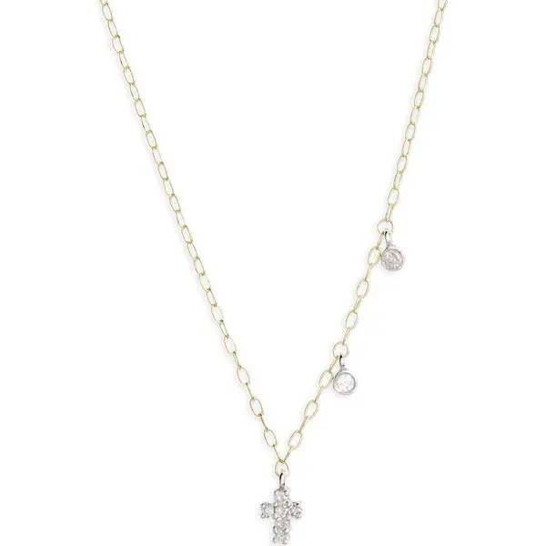 Meira T Diamond Cross Pendant Necklace - Yellow Gold