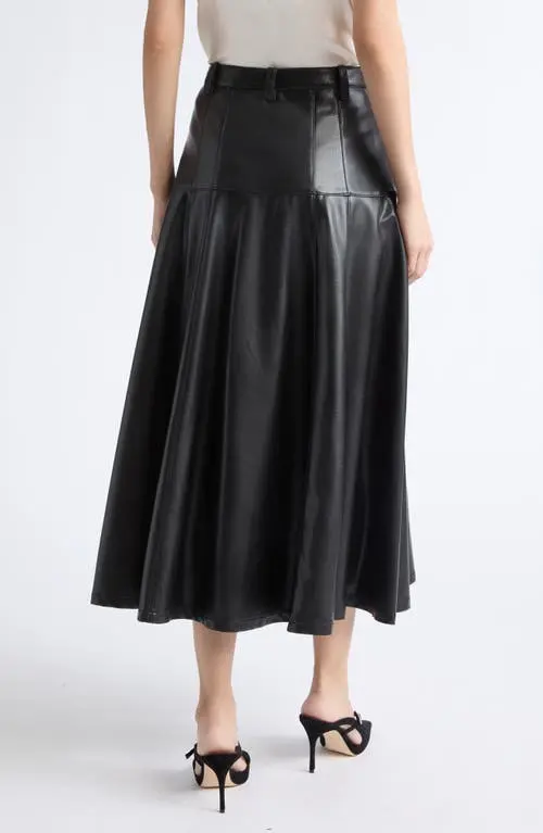 Cinq À Sept Veena Faux Leather A-line Skirt - Black