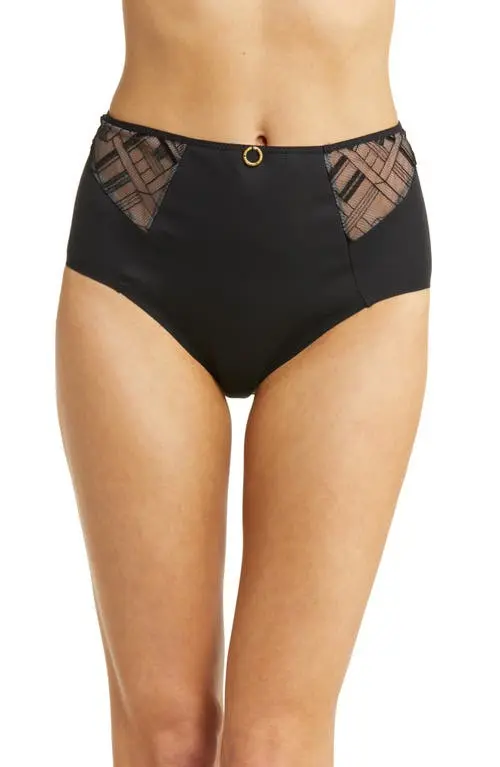 Chantelle Graphic Allure High Waist Support Briefs - Black-11