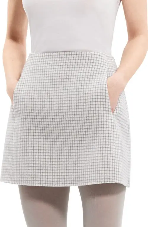 Theory Check Wool Miniskirt