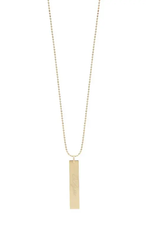 Bony Levy 14k Gold Engravable Bar Pendant Necklace