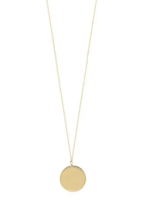 Bony Levy 14k Gold Engravable Dog Tag Disc Pendant Chain Necklace - 14k Yellow Gold - Font 1