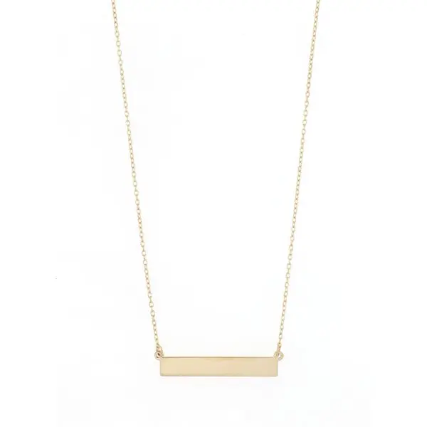 Bony Levy 14k Gold Engravable Bar Pendant Necklace - 14k Yellow Gold